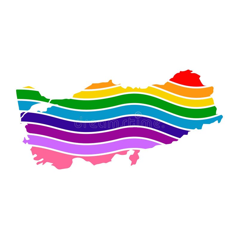 Turkey Swoosh Silhouette Rainbow Map Stock Vector - Illustration of ...