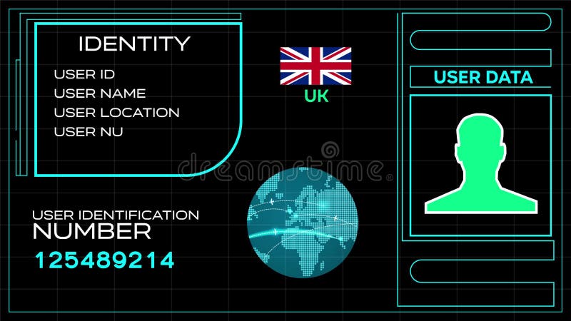 United Kingdom User Identification System Animation Video Footage. User ...