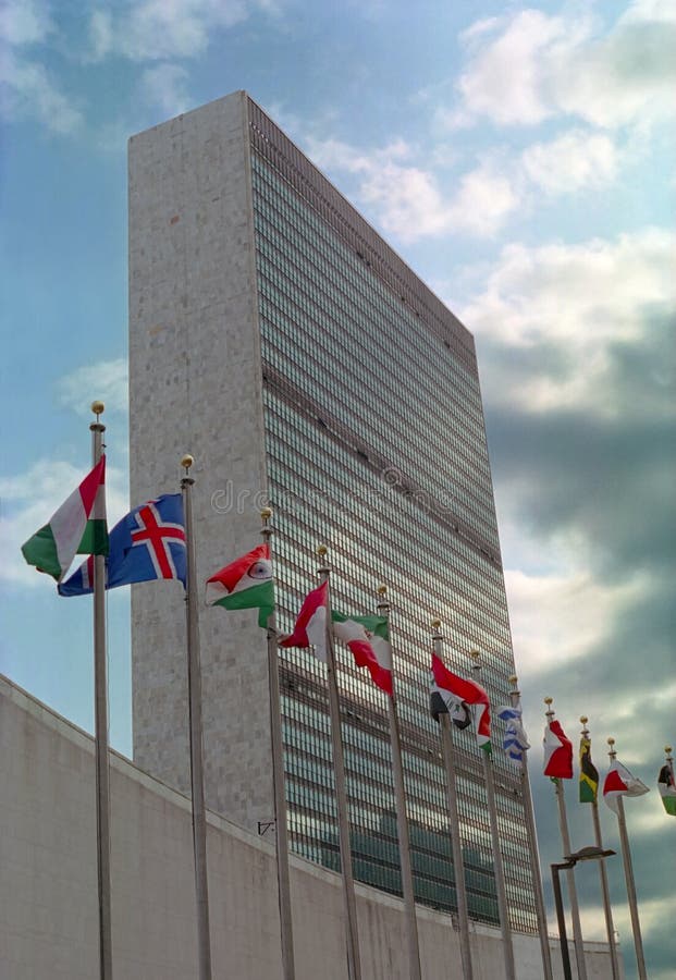 United Nations Building and Flags NYC USA Editorial Stock Photo - Image ...