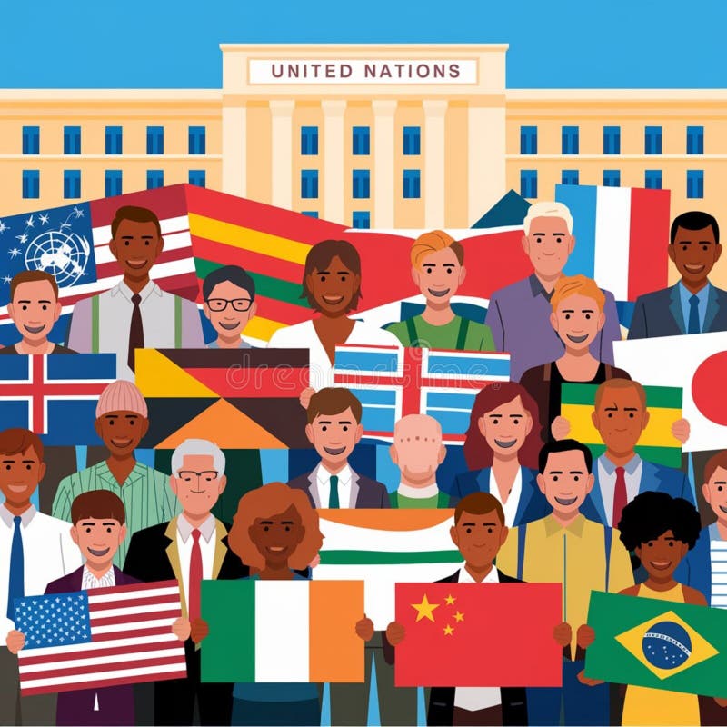 United nations day poster stock illustration. Illustration of cartoon ...