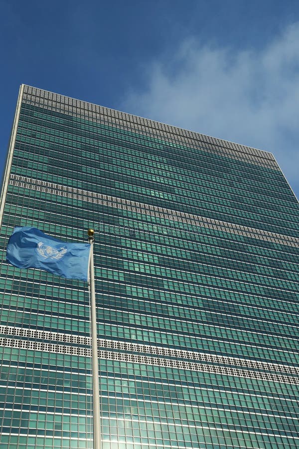 United Nations Flag in Front of UN Headquarter in Editorial Stock Image ...