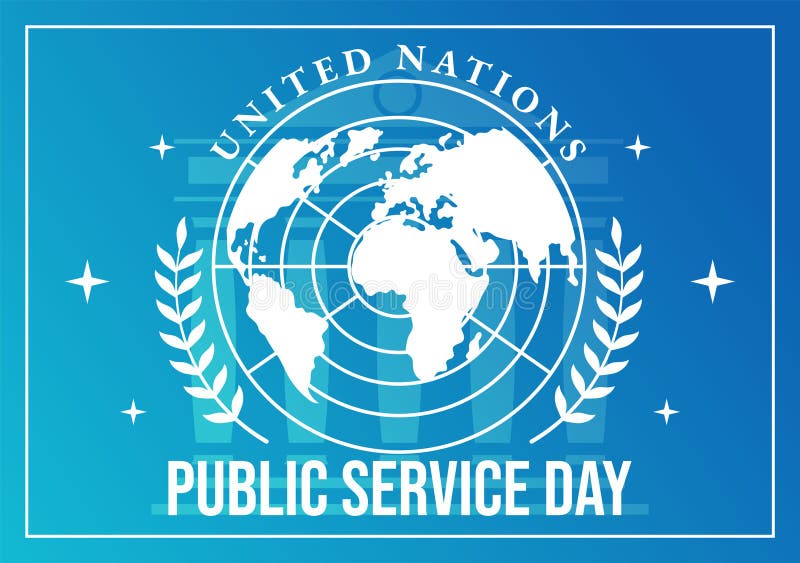 United Nations Public Service Day Vector Illustration with Publics ...