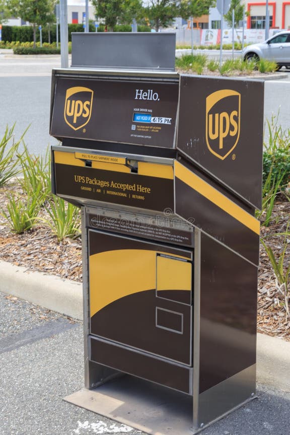 United Parcel Service Package Drop Box Editorial Stock Photo - Image of ...