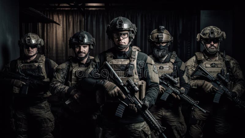 United in Purpose: Members of a Special Task Force Stock Illustration ...