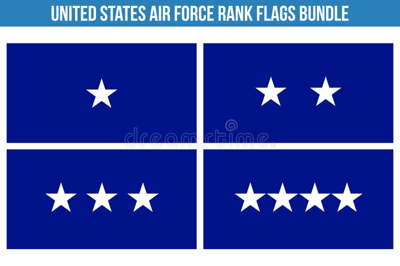 United States Air Force Rank Flags Bundle Vector Illustration Premium ...