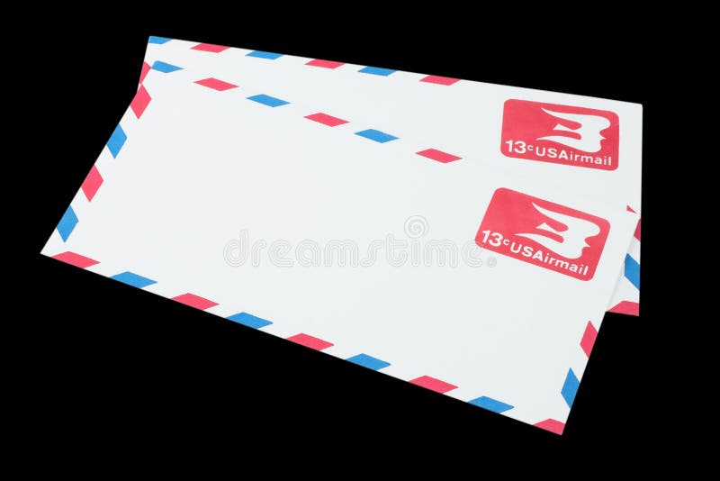 UNITED STATES of AMERICA - CIRCA 1968: a Old Envelope for Air Mail ...