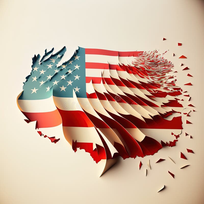 United States of America, Colours on a Shape of USA. Generative AI ... United States of America, Colours on a Shape of USA. Generative AI ...