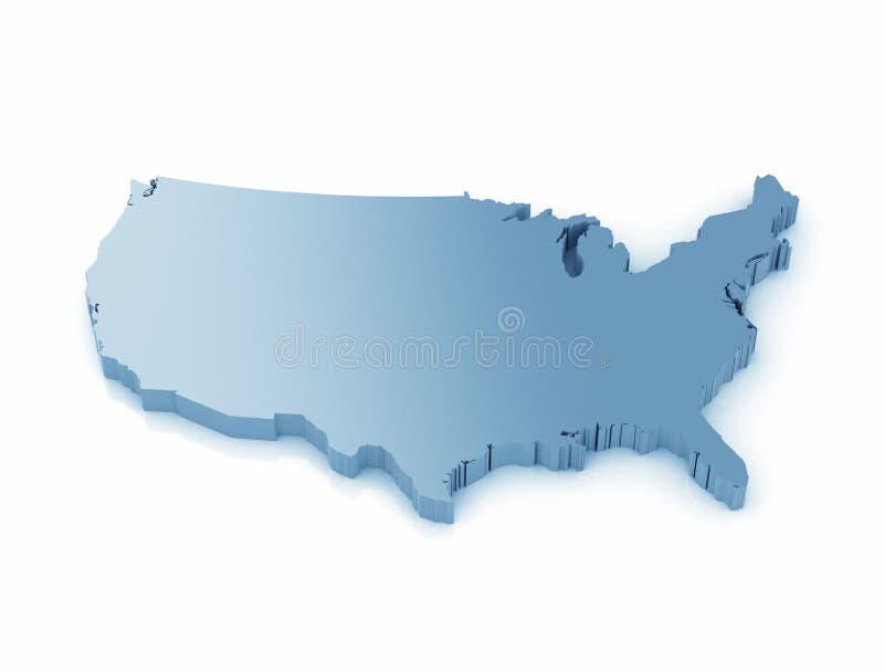 US 3D State map stock illustration. Illustration of nation - 28816300