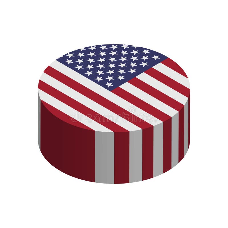 Isometric 3D Circle Vector Flag of United States of America Stock ...