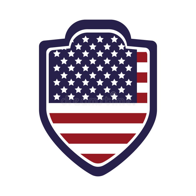 United States of America Flag in Shield Stock Vector - Illustration of ...