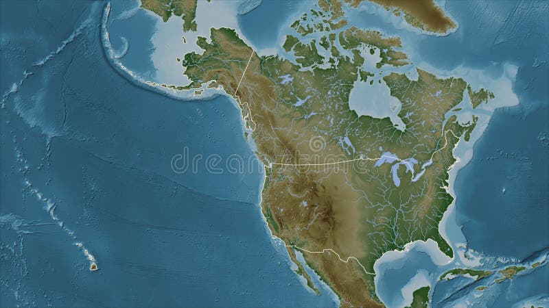 United States of America Outlined. Pale Stock Illustration ...