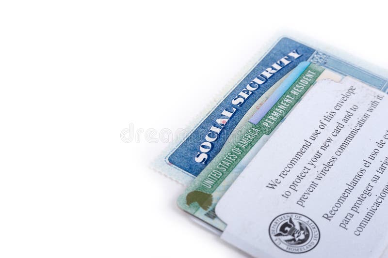 United States Of America Social Security And Green Card Editorial Image
