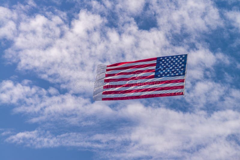 United States of American Flag in Flight Stock Image - Image of freedom ...
