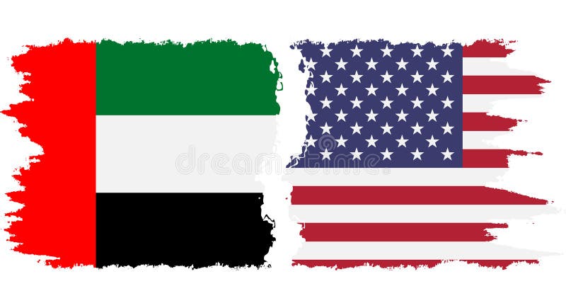 United States and United Arab Emirates Grunge Flags Connection Vector ...