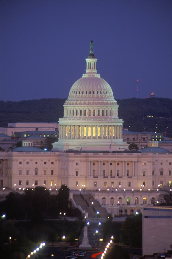 United States Capitol Building at Dusk, Washington, D.C Stock Photo ...