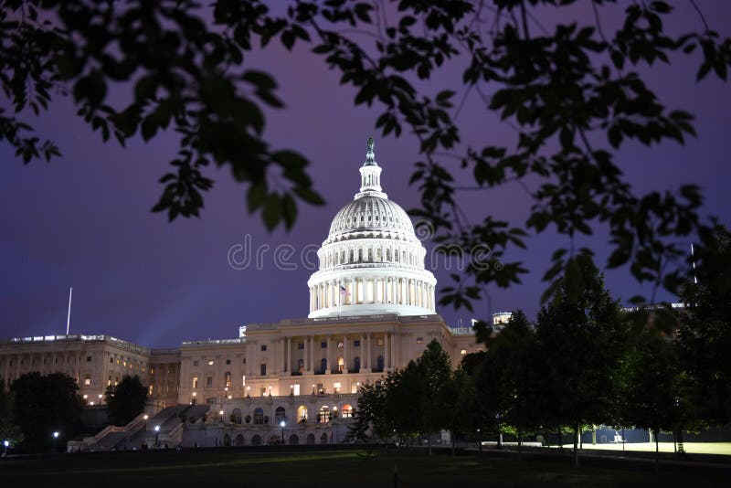 United States Capitol Building at Night Stock Photo - Image of ...