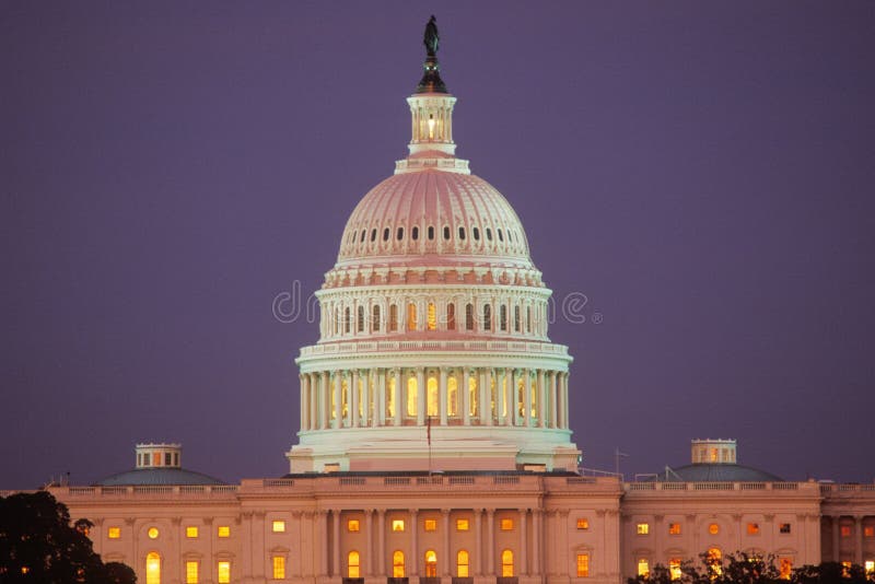 United States Capitol Building at Sunset, Washington, D.C Stock Image ...