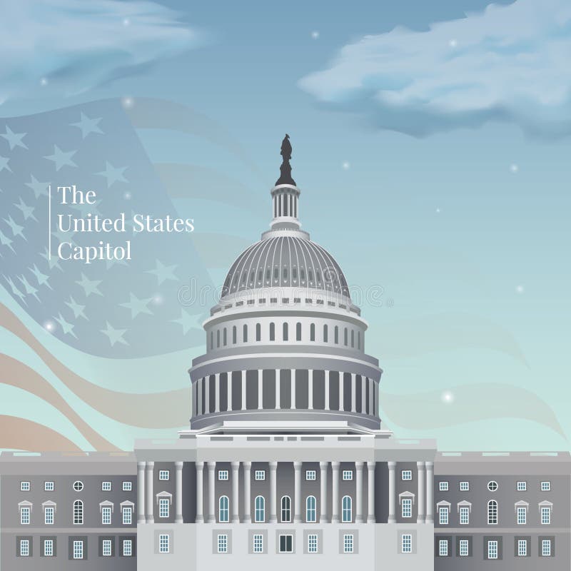 The United States Capitol Building. Vector Illustration Decorative ...