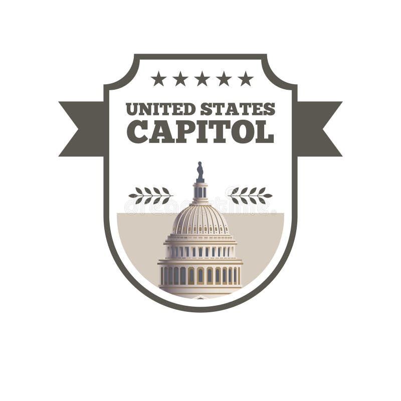 United States Capitol Label. Vector Illustration Decorative Design ...
