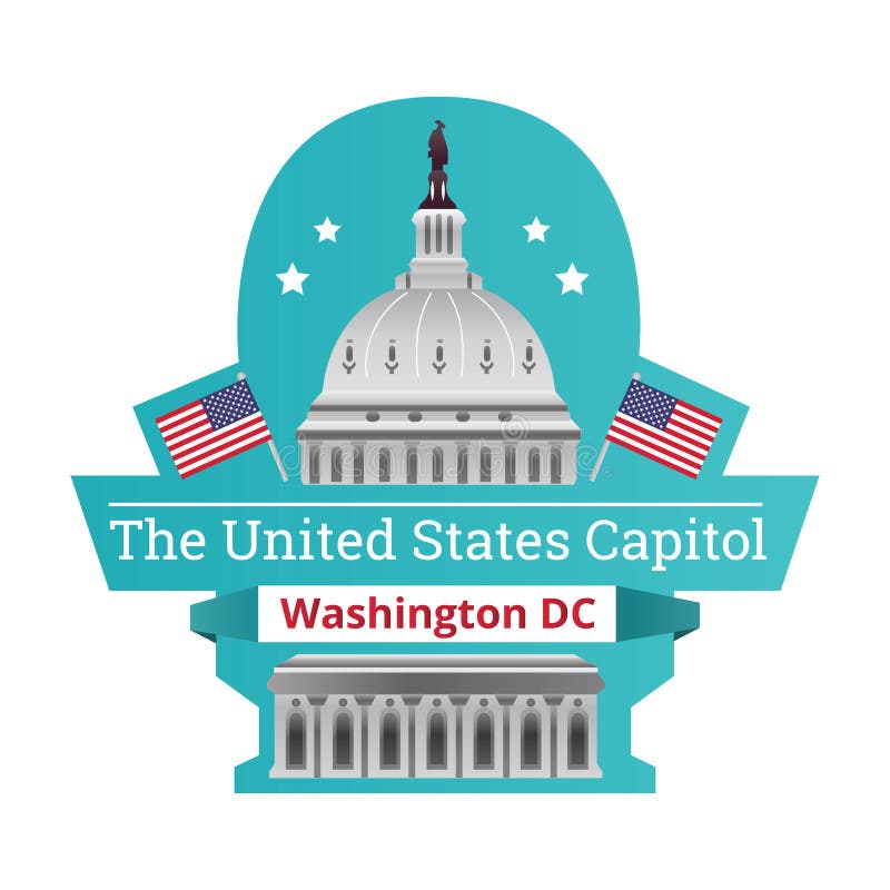 The United States Capitol. Vector Illustration Decorative Design Stock ...