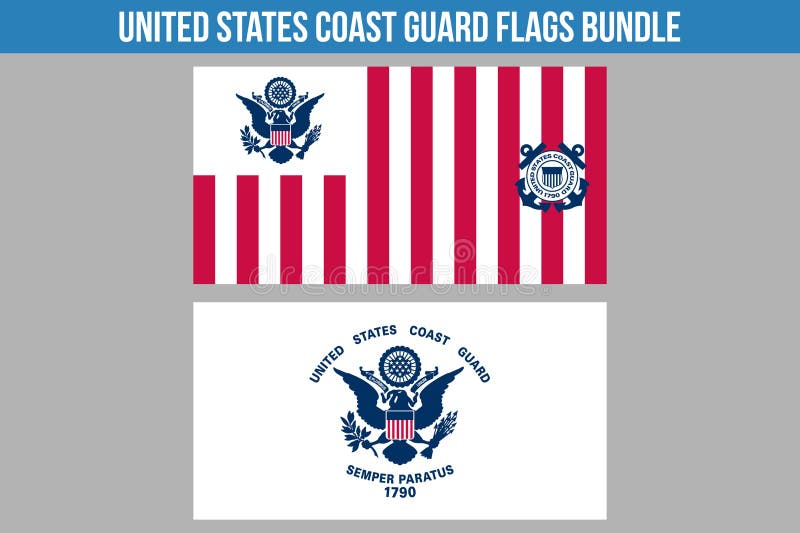 United States Coast Guard Flags Bundle Vector Illustration Premium ...
