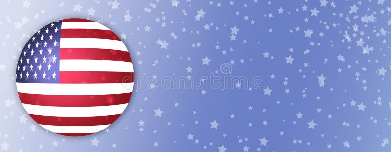 United States Creative Web Banner. USA Round Flag Vector Background ...