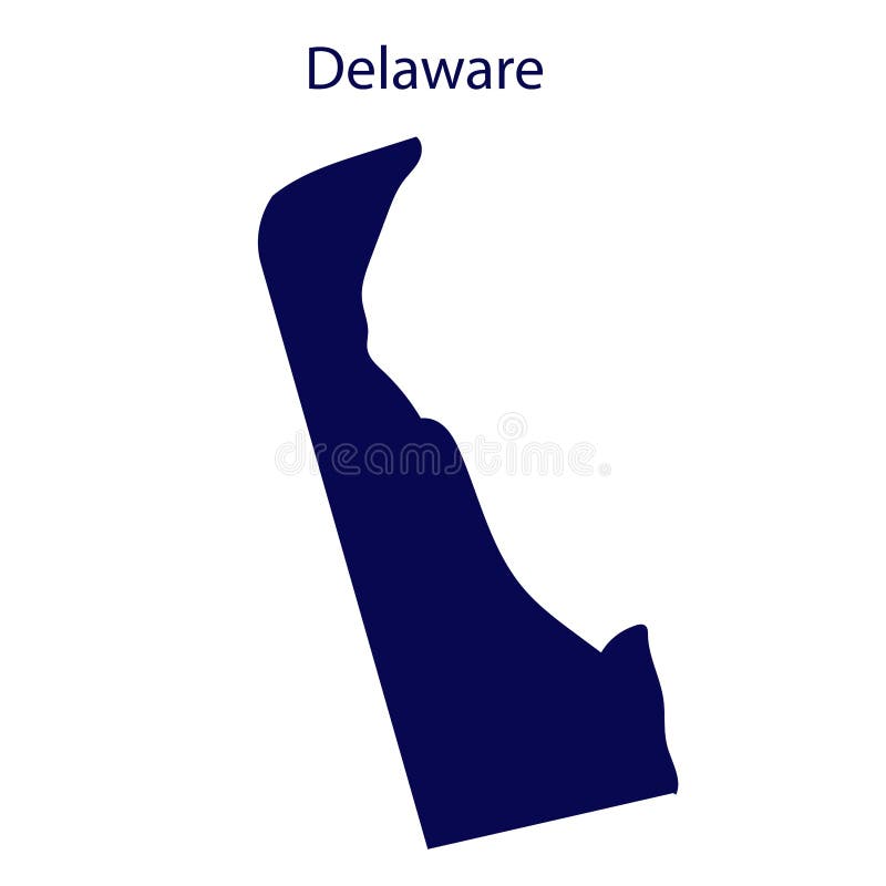 United States Delaware. Dark Blue Silhouette of the State Stock Vector ...