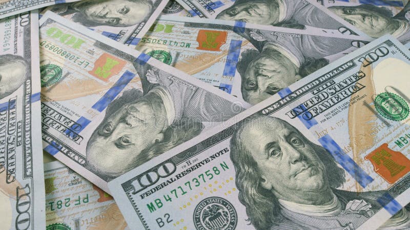 United States Dollar Bills Spread Out on a Flat Surface for Viewing or ...