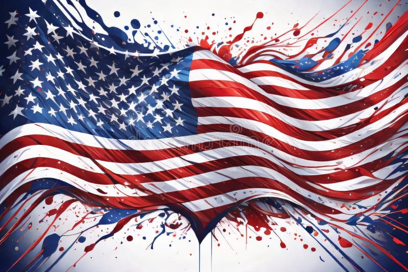 United States Flag in Impressionist Style Stock Illustration ...
