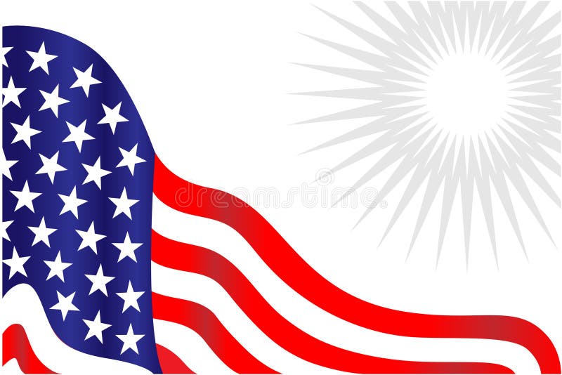 United States Flag Wave Corner Border Design Template. Stock Vector ...
