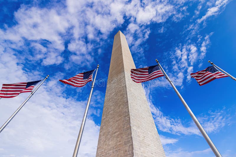 United States Flags Around the Washington Monument in Washington DC ...
