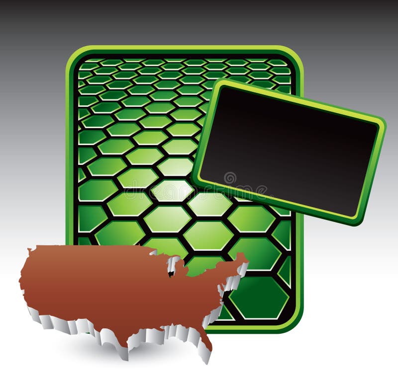 United States Icon on Green Hexagon Banner Stock Vector - Illustration ...
