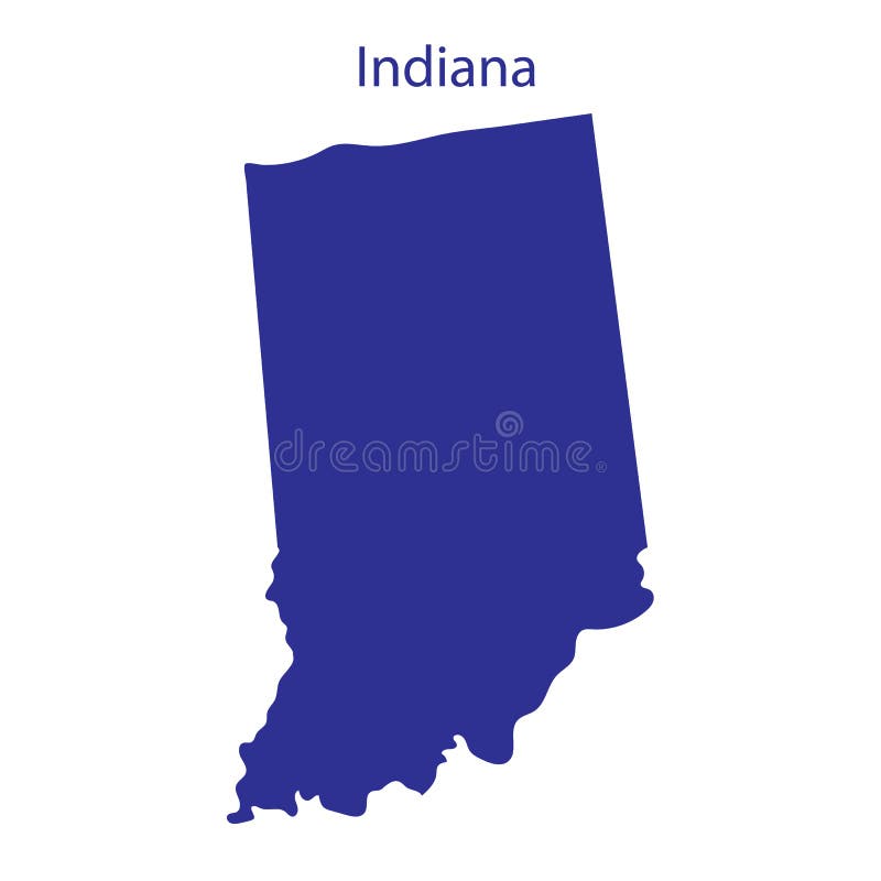 Indiana Map in Dark Color, Oval Map with Neighboring US States Stock ...