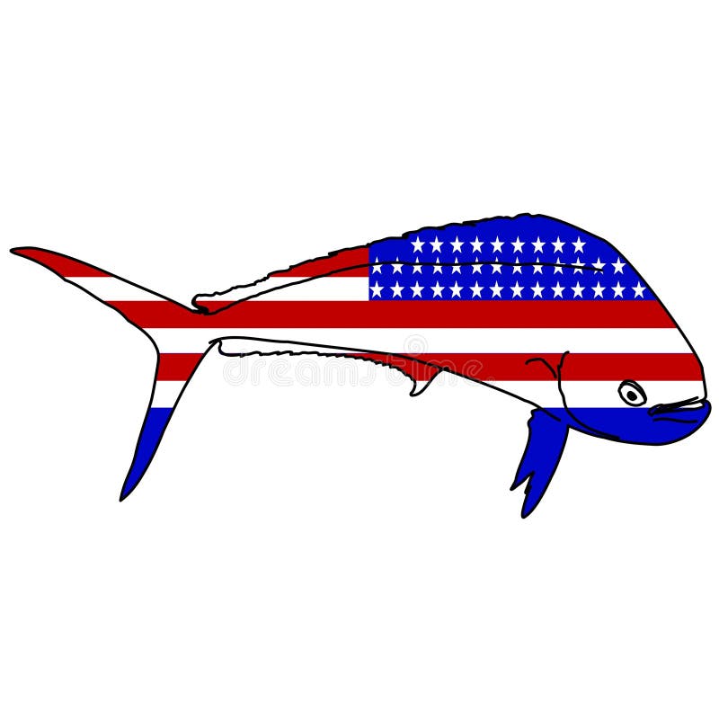 United States Mahi Mahi Fish Stock Vector - Illustration of patriotism ...