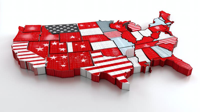 United States Map Formed by Shipping Containers Stock Illustration ...