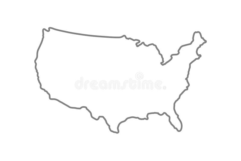 United States Map Icon Line Style Stock Vector - Illustration of land ...