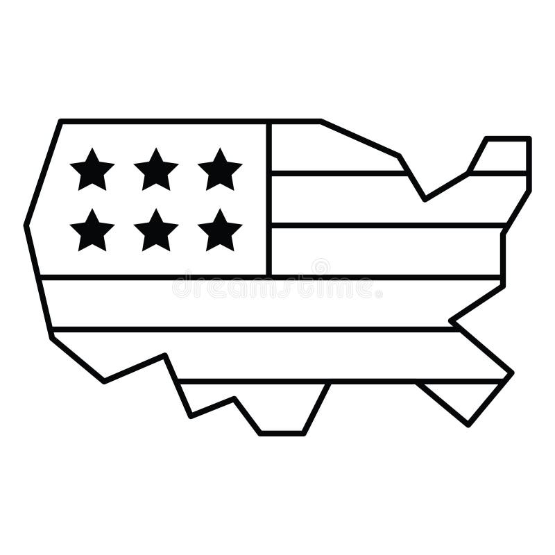 United States Map, United State Independence Day Related Icon Stock ...