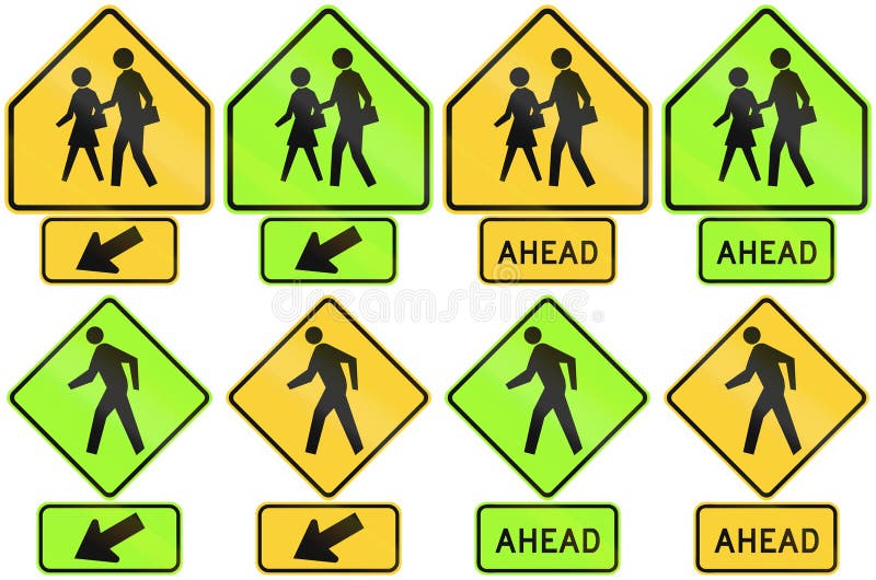 United States MUTCD Road Warning Sign Assembly Stock Illustration ...