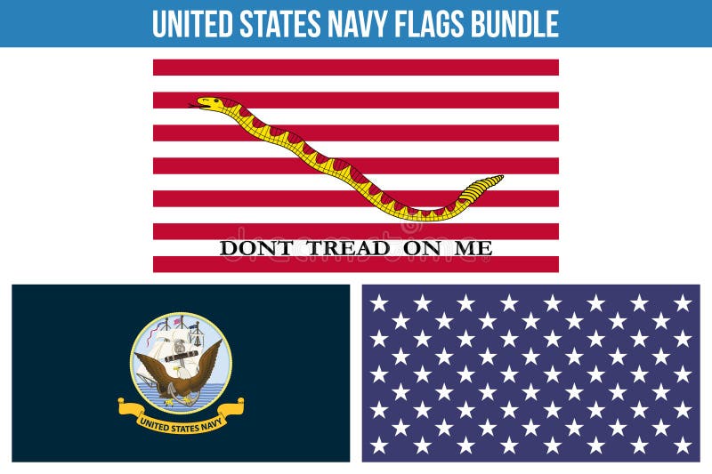 United States Navy Flags Bundle Vector Illustration Premium Quality ...