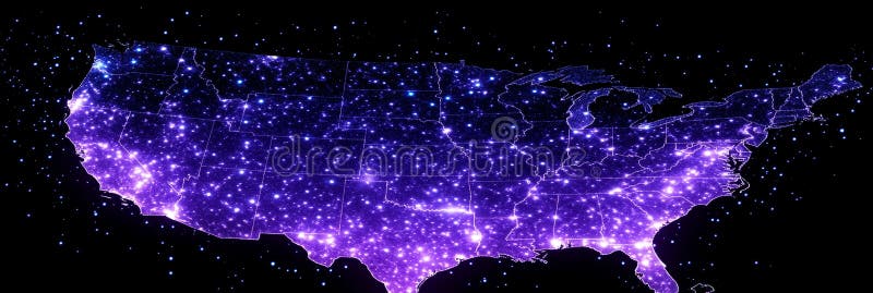 United States Network Map Nationwide Connectivity Digital ...