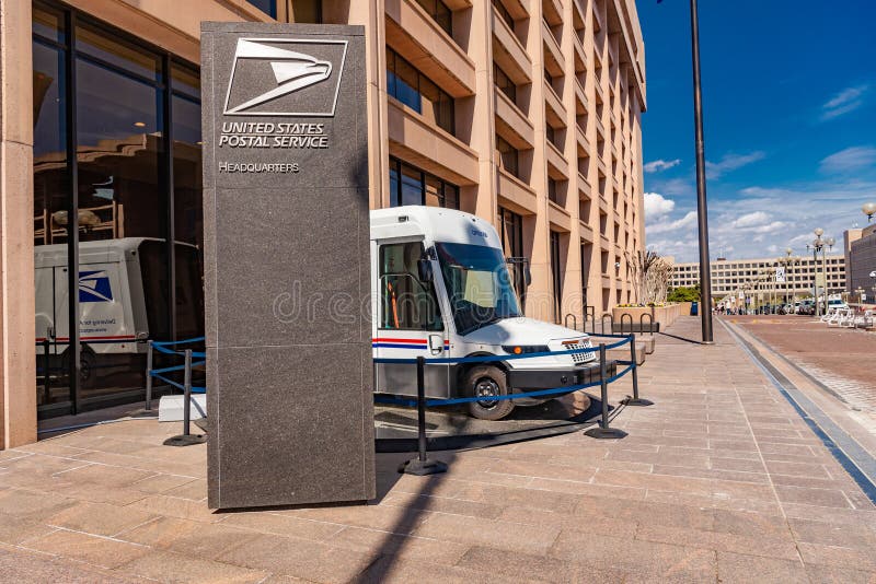 United States Post Office Headquarters and Mail Delivery Vehicle ...