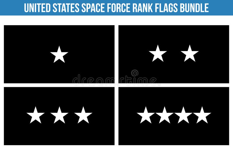 United States Space Force Rank Flags Bundle Vector Illustration Premium ...