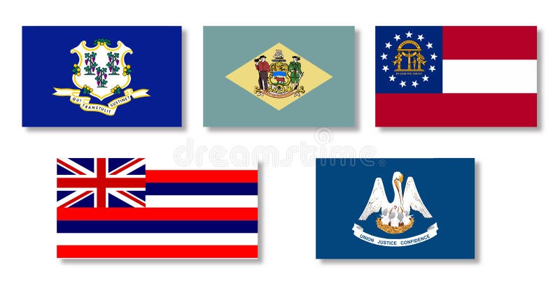 United States State Flag Collection Stock Illustration - Illustration ...
