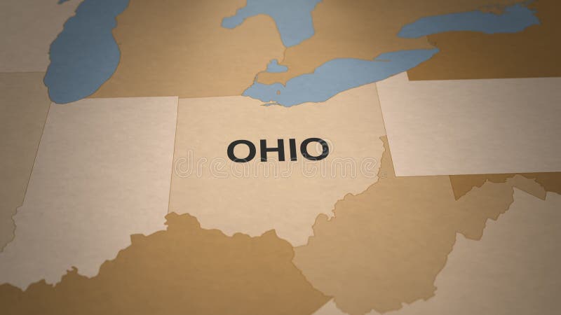 Old Paper Map of Ohio stock video. Video of backdrop - 303633511