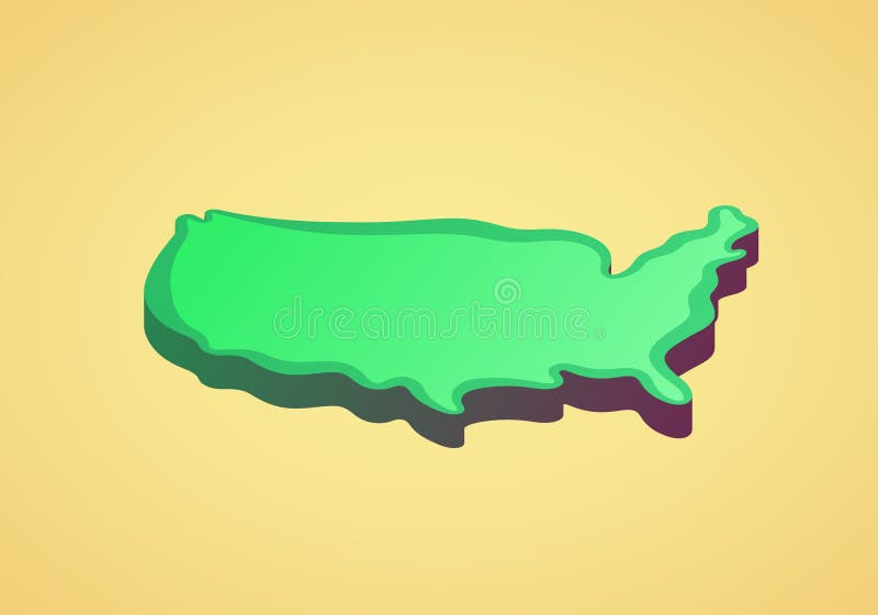 United States - Stylized 3D Map Stock Vector - Illustration of ...