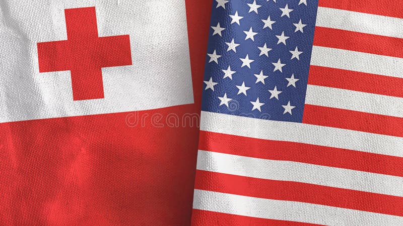 Tonga and American Samoa Two Flags Textile Cloth, Fabric Texture Stock ...
