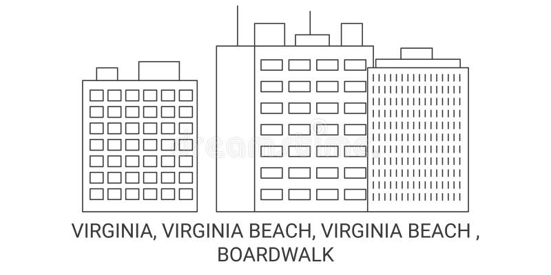 United States Virginia Virginia Beach Virginia Beach Boardwalk Travel Landmark Vector