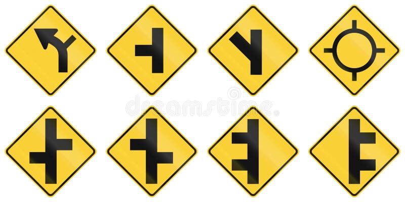 United States Warning MUTCD Road Signs Stock Illustration ...