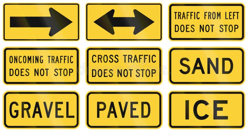 United States Warning MUTCD Road Signs Stock Illustration ...