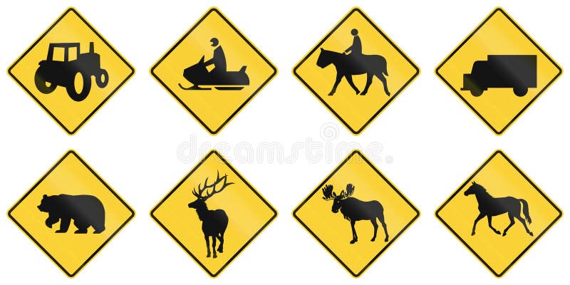 United States Warning MUTCD Road Signs Stock Illustration ...